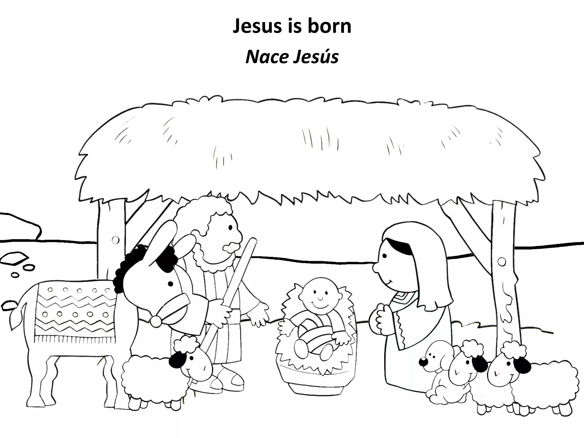 Nativity coloring pages little children - La Natividad: Páginas para ...