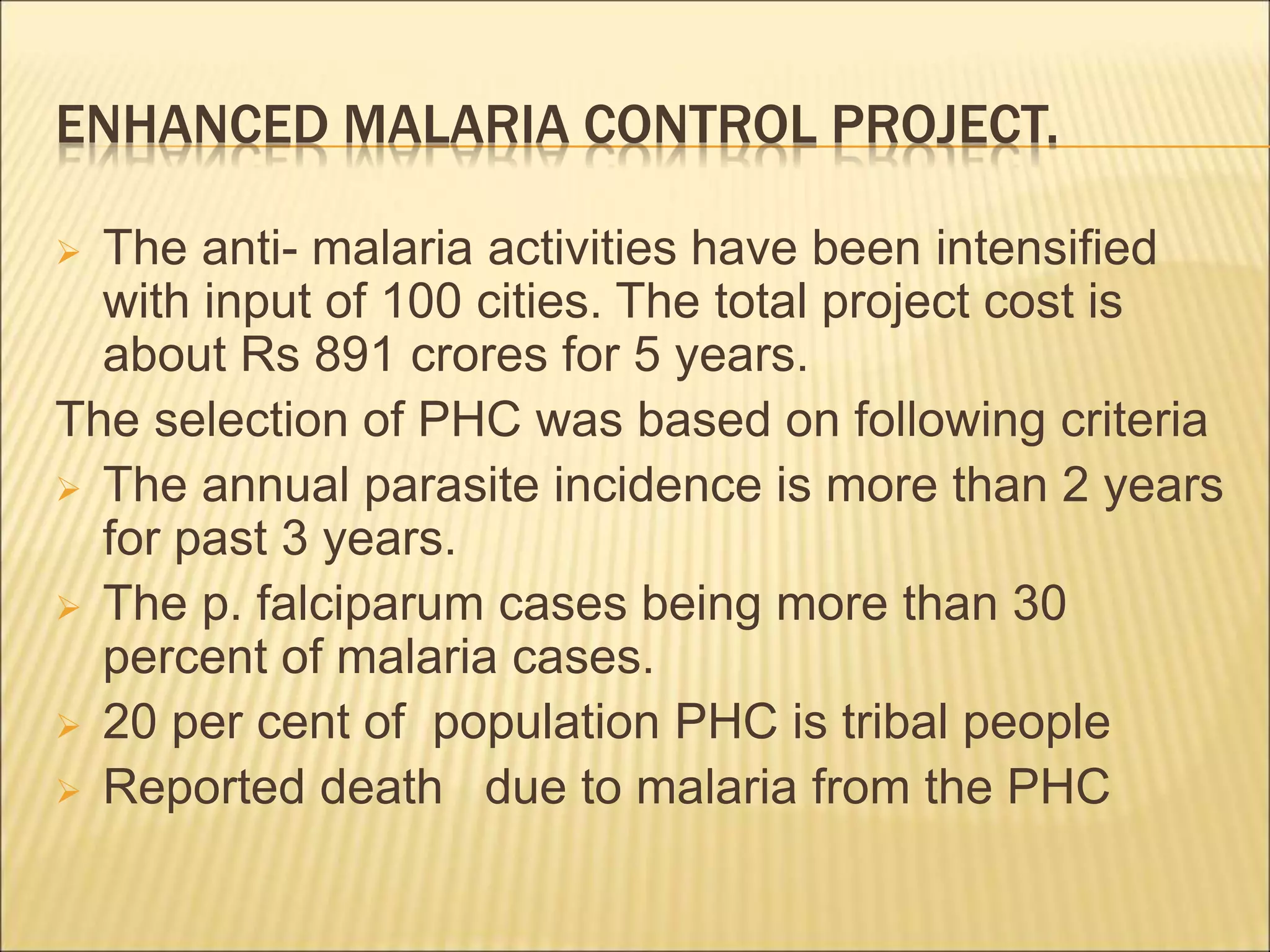 ANTI MALARIA CONTROL PROGRAMME | PPT