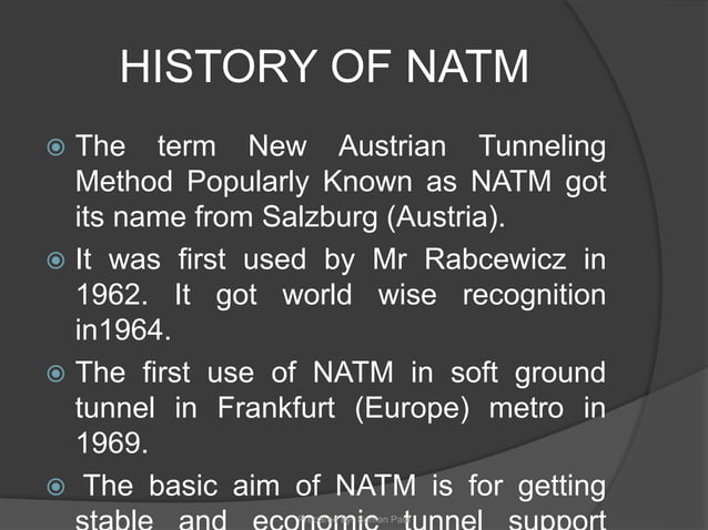 NATM Tunneling ppt | PPT | Civil Engineering Industry | Industries