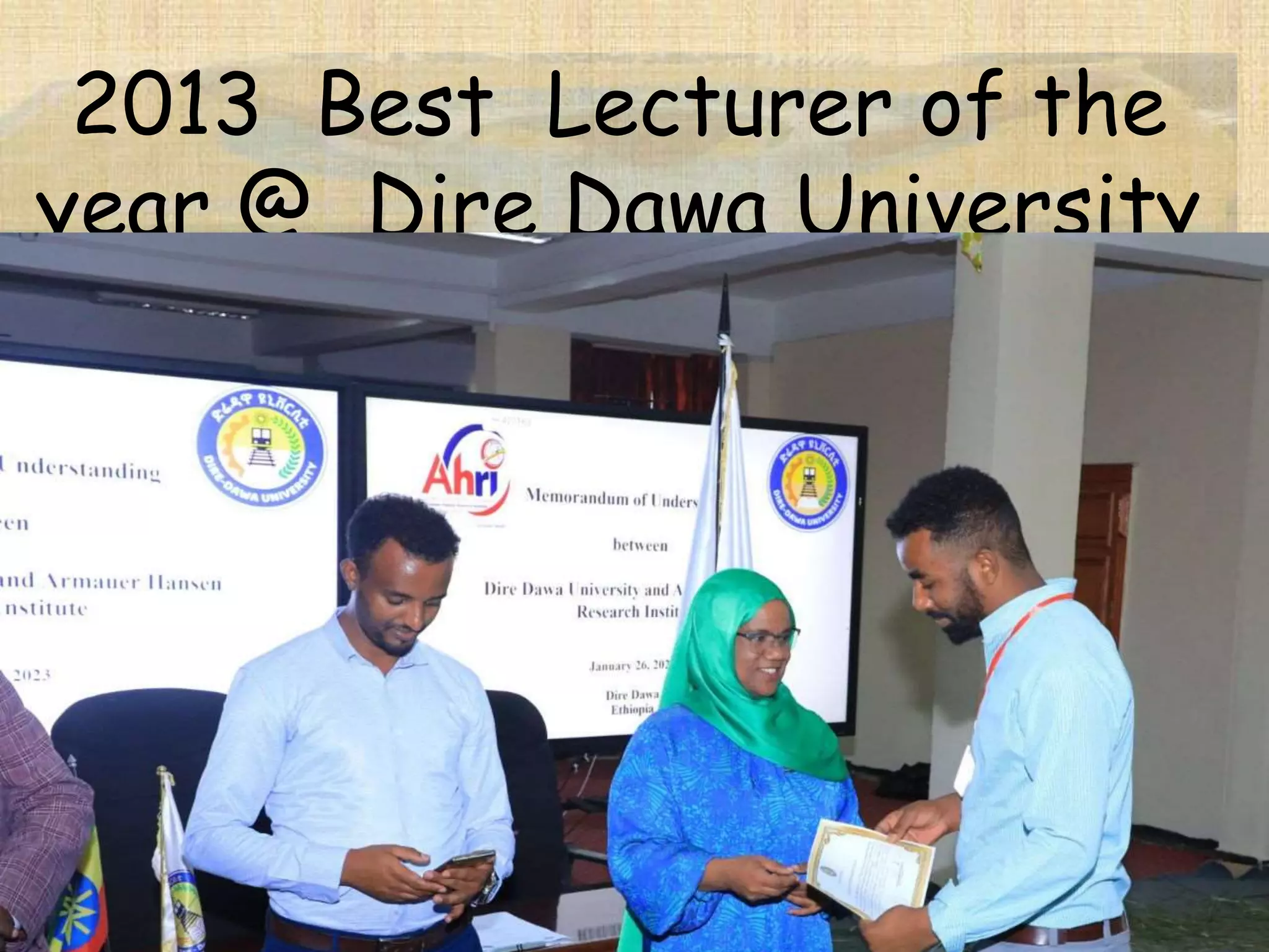 Natnael Dechasa Gemeda Best Instructor of the Year 2023 at Dire Dawa ...
