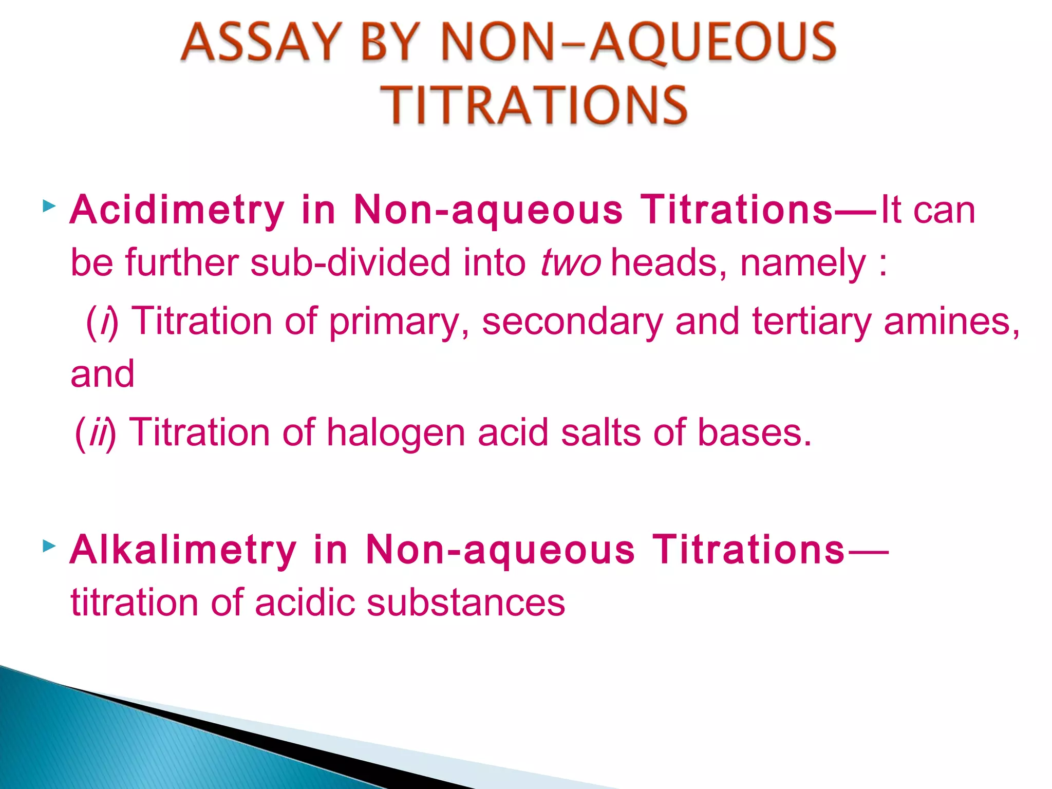 Non Aqueous Titration | PPT