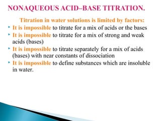 Non Aqueous Titration: Types, Indicators, Solvents,, 44% OFF