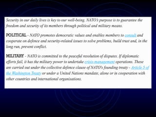 NATO Mission and Introduction for Public on International Security | PPT
