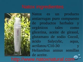 Natox ingredientes | PDF