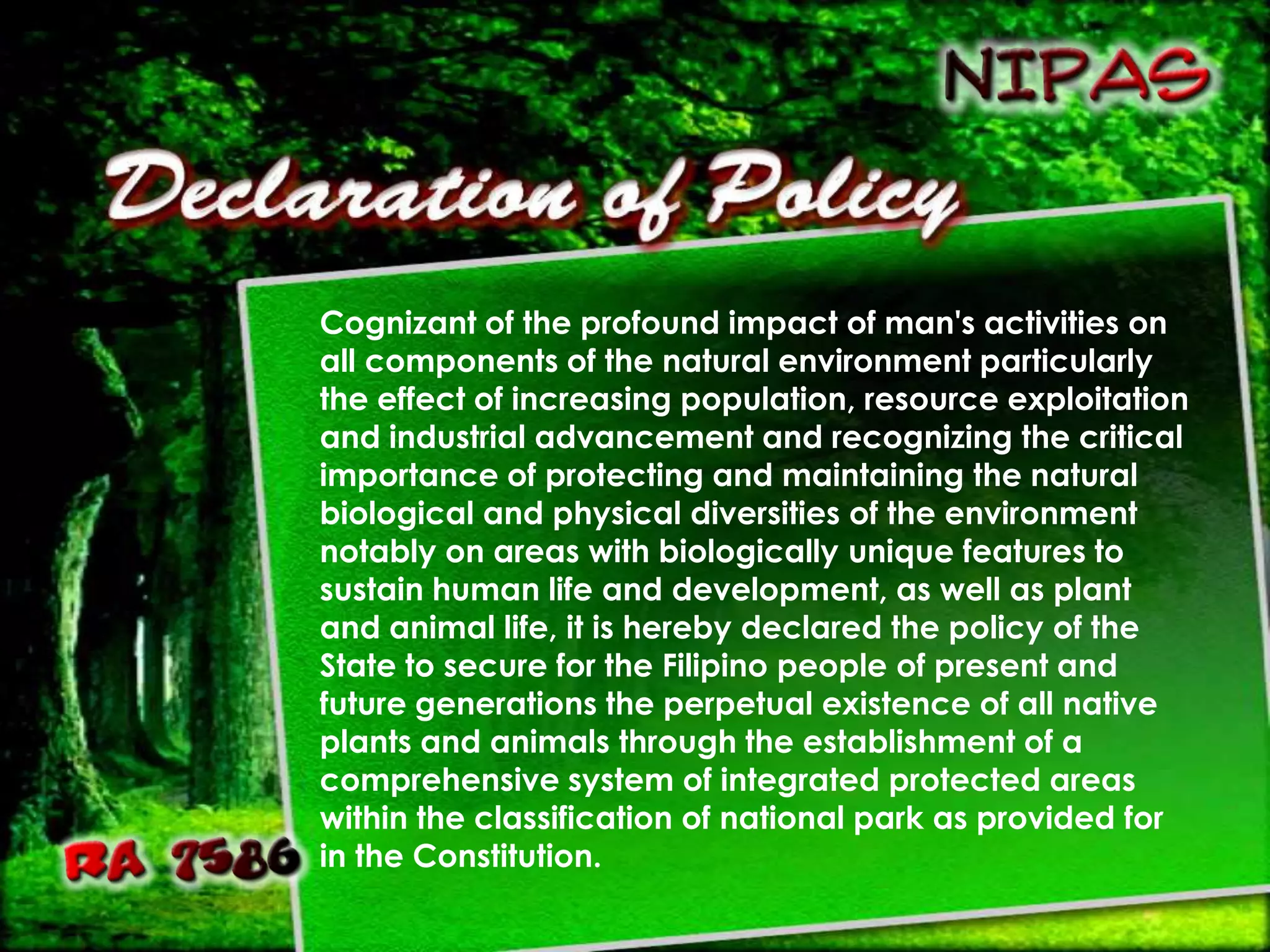National Integrated Protected Areas Pptx