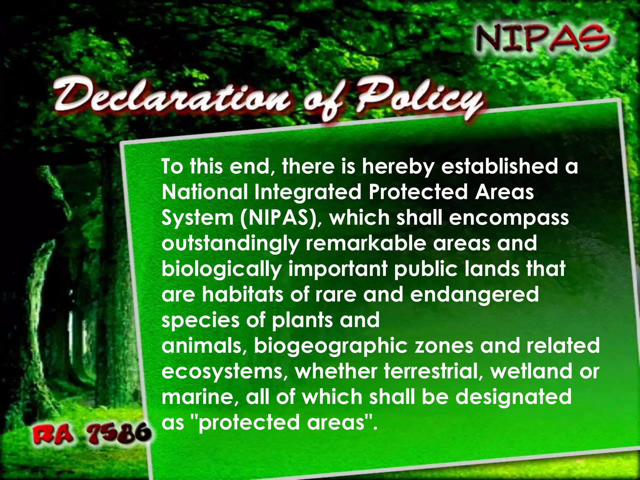 National Integrated Protected Areas | PPTX