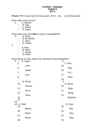 National Achievement Test Reviewer Grade 3 Filipino .pdf