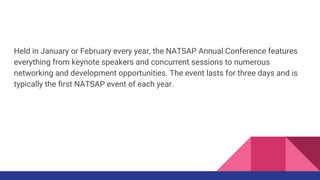 Natsap annual conference keeps attendees abreast of field changes | PPT