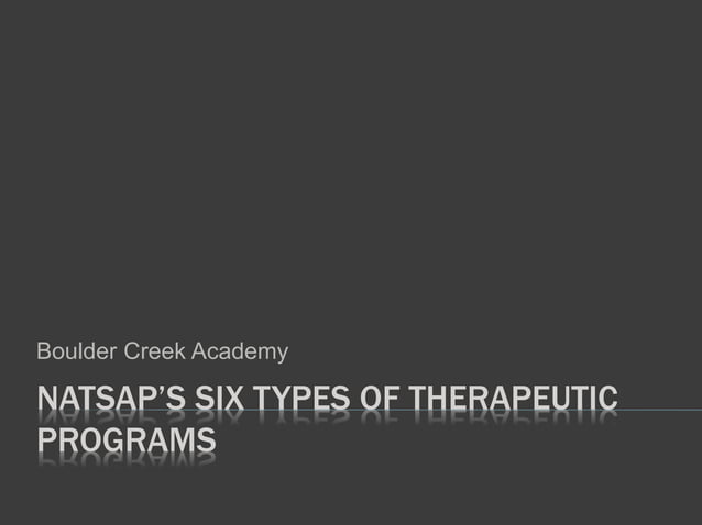 NATSAP’s Six Types of Therapeutic Programs | PPTX