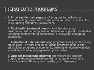 NATSAP’s Six Types of Therapeutic Programs | PPTX