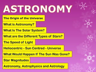 ASTRONOMY (THE UNIVERSE) | PPTX | Space and Astronomy | Science