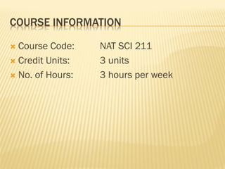 NAT SCI 211 course sylabus | PPT