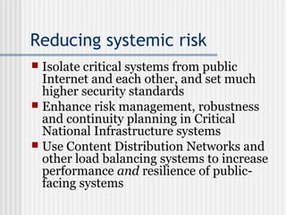 Cyber(in)security: systemic risks and responses | PPT