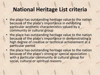 Natural And Cultural Heritage | PPTX