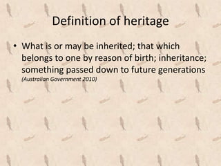 Natural And Cultural Heritage | PPTX