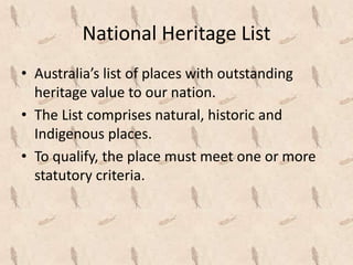 Natural And Cultural Heritage | PPTX