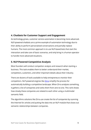 Natural Language Processing Use Cases for Business Optimization | PDF