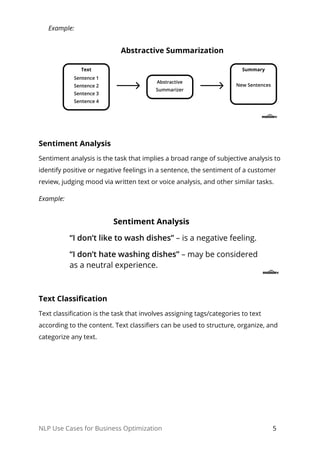 Natural Language Processing Use Cases for Business Optimization | PDF