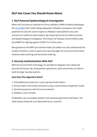 Natural Language Processing Use Cases for Business Optimization | PDF