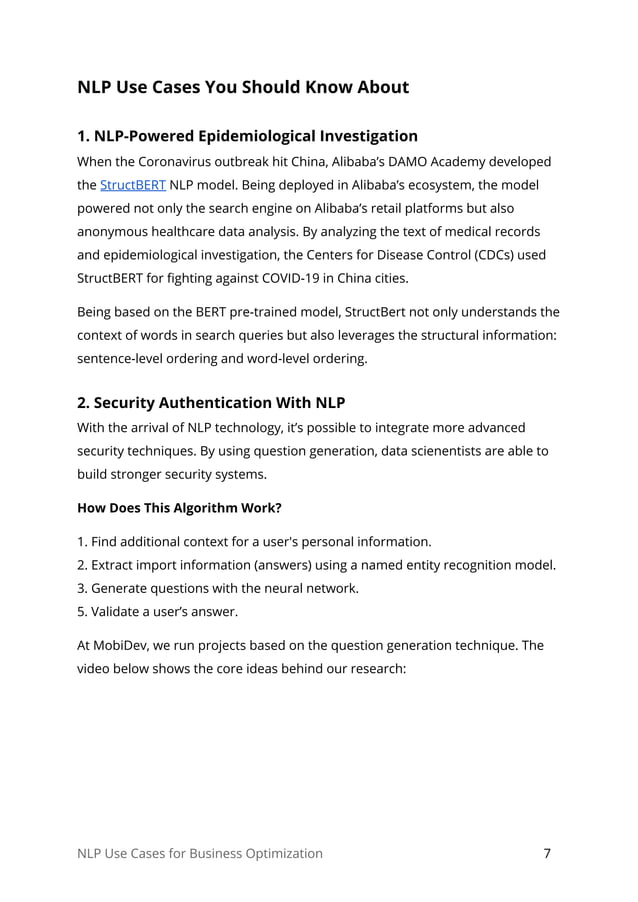 Natural Language Processing Use Cases for Business Optimization | PDF