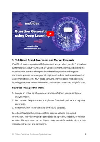 Natural Language Processing Use Cases for Business Optimization | PDF