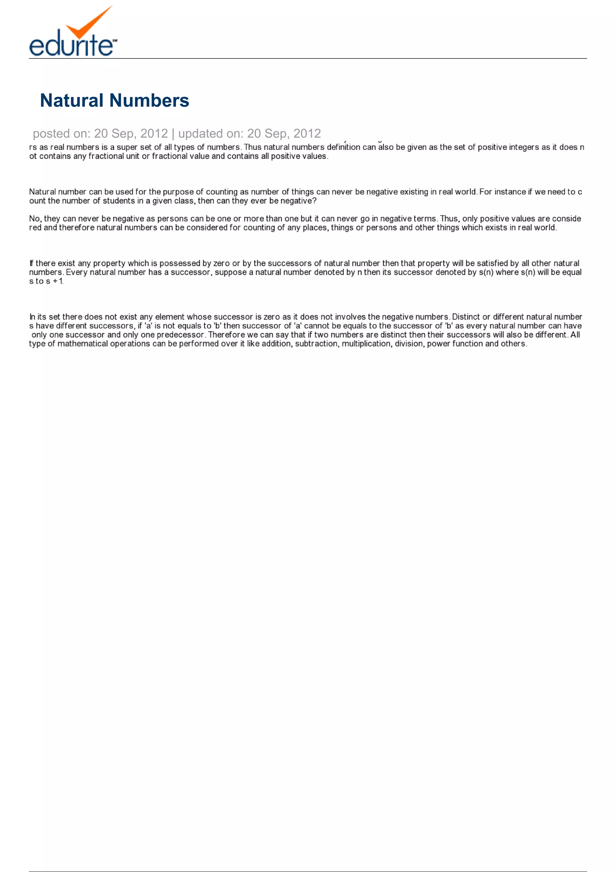Natural Numbers | PDF