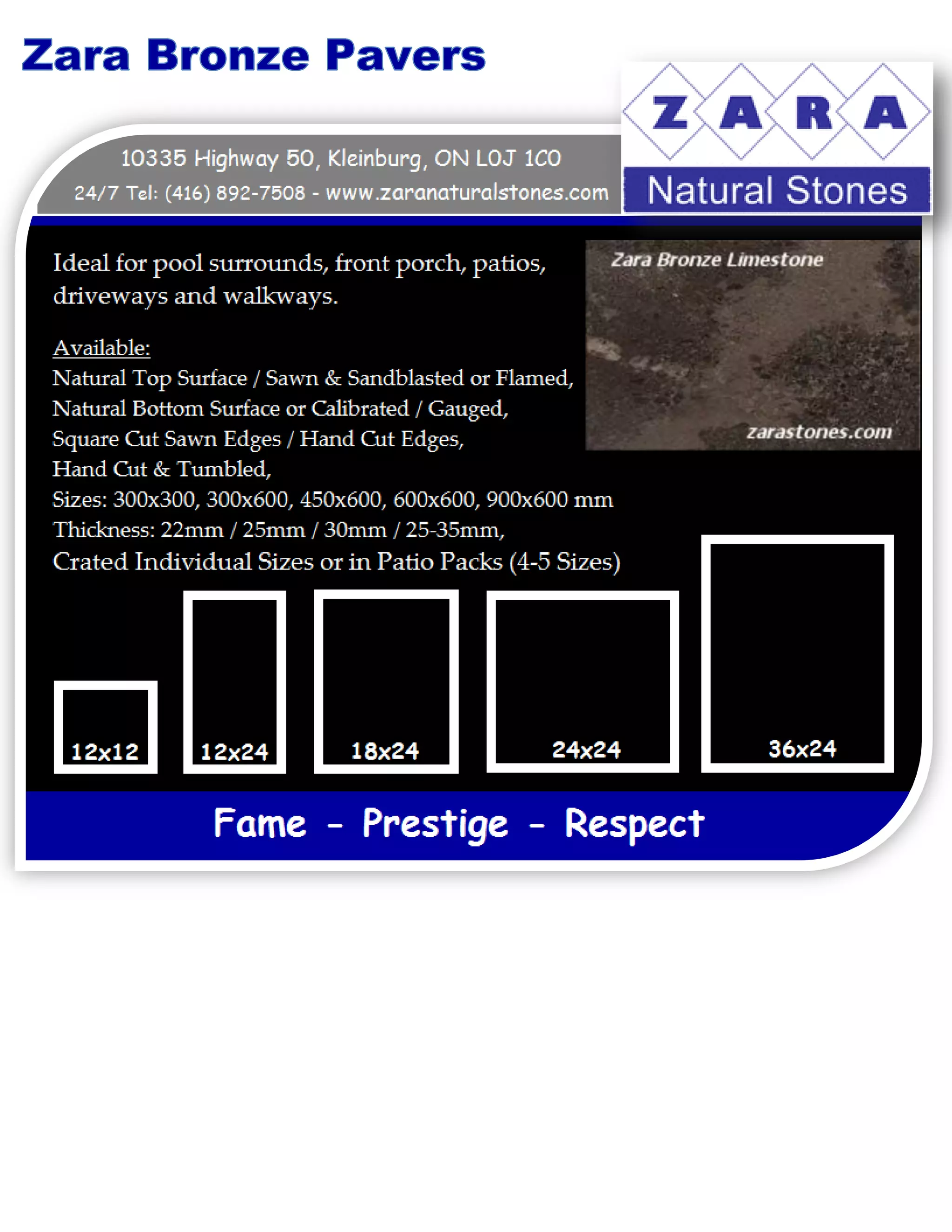Natural Stone Limestone Algonquin Brown Pavers Zara Specs | PDF