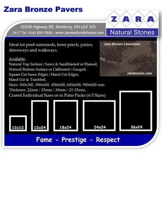 Natural Stone Limestone Algonquin Brown Pavers Zara Specs | PDF
