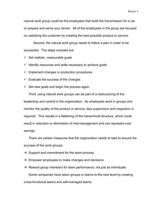 Natural Work Groups | PDF