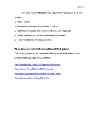 Natural Work Groups | PDF