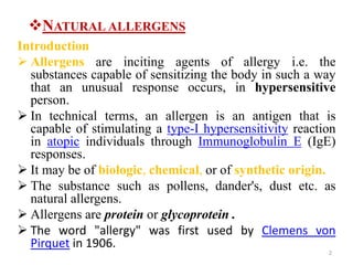 Natural allergens FROM PLANTS AND ANIMALS.pptx