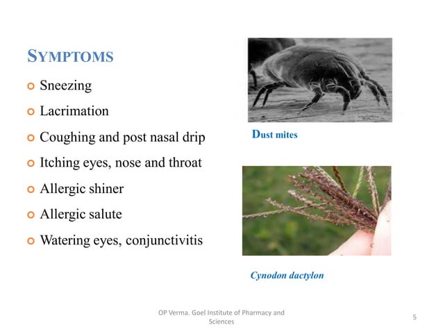 Natural allergens op verma | PPT