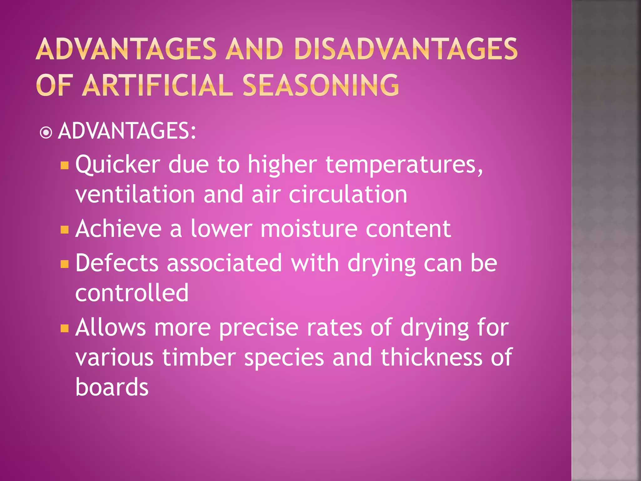 Natural and artificial seasoning of timber | PPTX