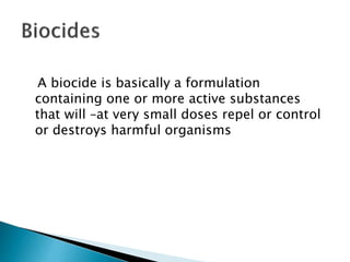 Natural and chemical biocides | PPTX