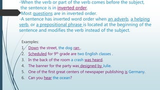 Natural and inverted order of sentences | PPTX