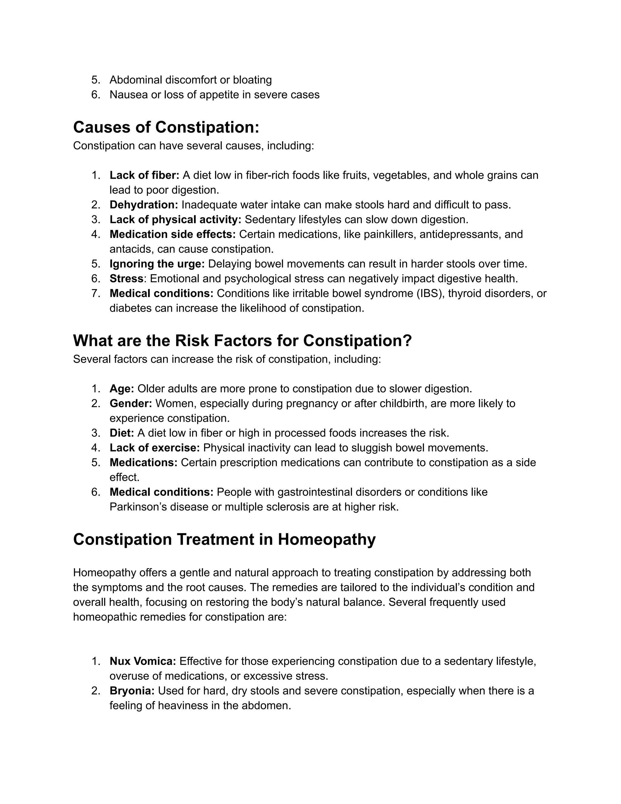 Constipation Treatment in Homeopathy | Dr. Deepika | PDF