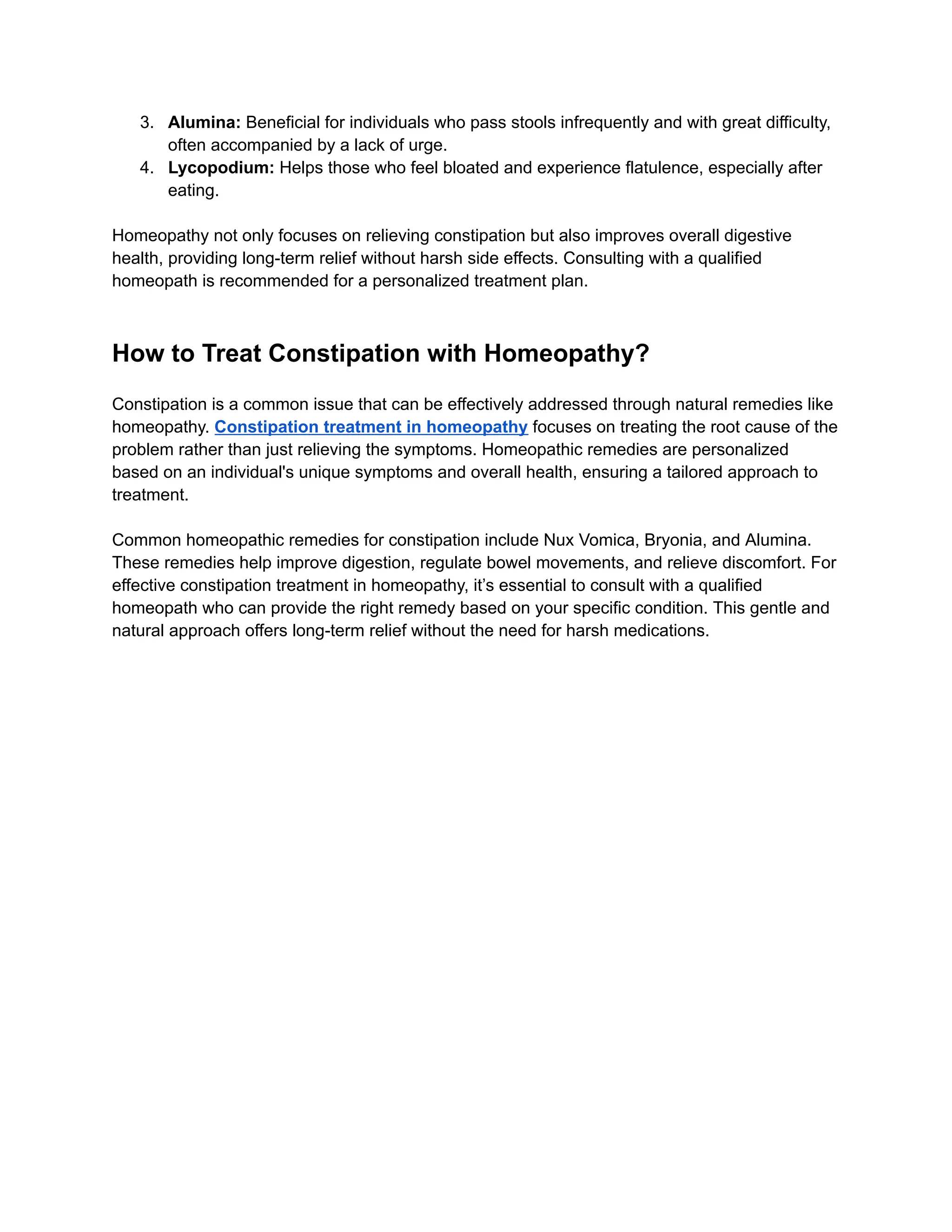 Constipation Treatment in Homeopathy | Dr. Deepika | PDF