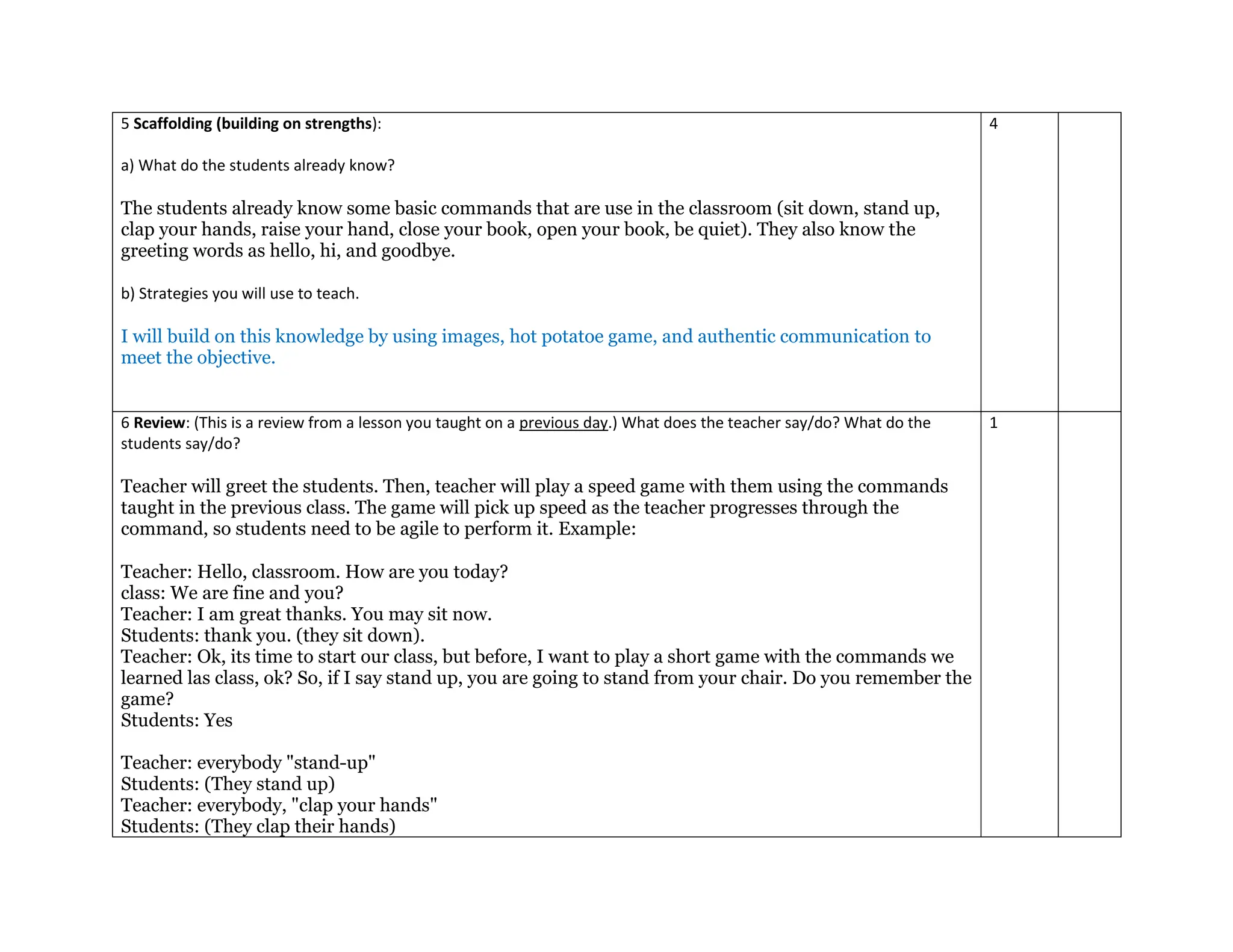Natural approach lesson plan BUY TESOL 2 | PPT