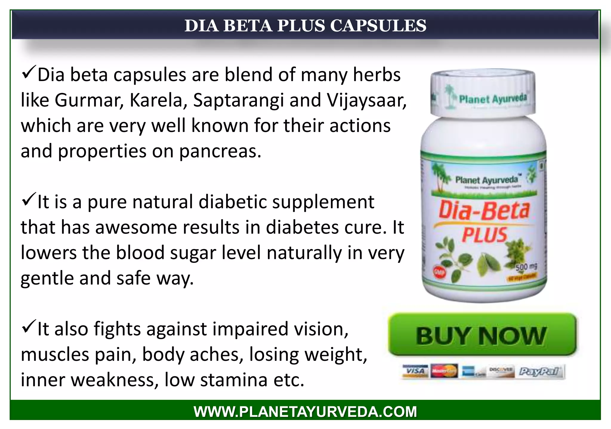 Natural Treatment of Diabetes | Planet Ayurveda | PPTX