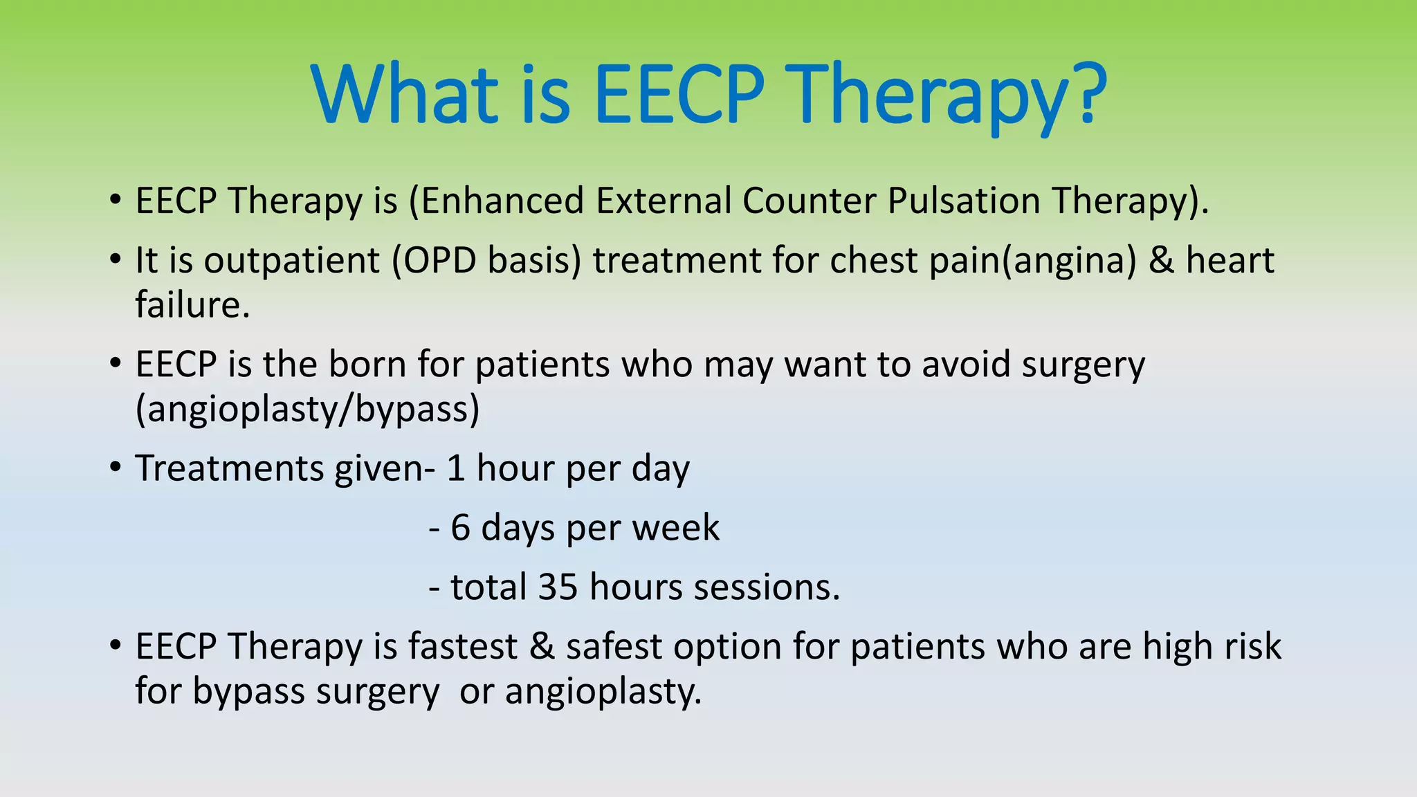 Natural by pass therapy (EECP therapy) | PDF