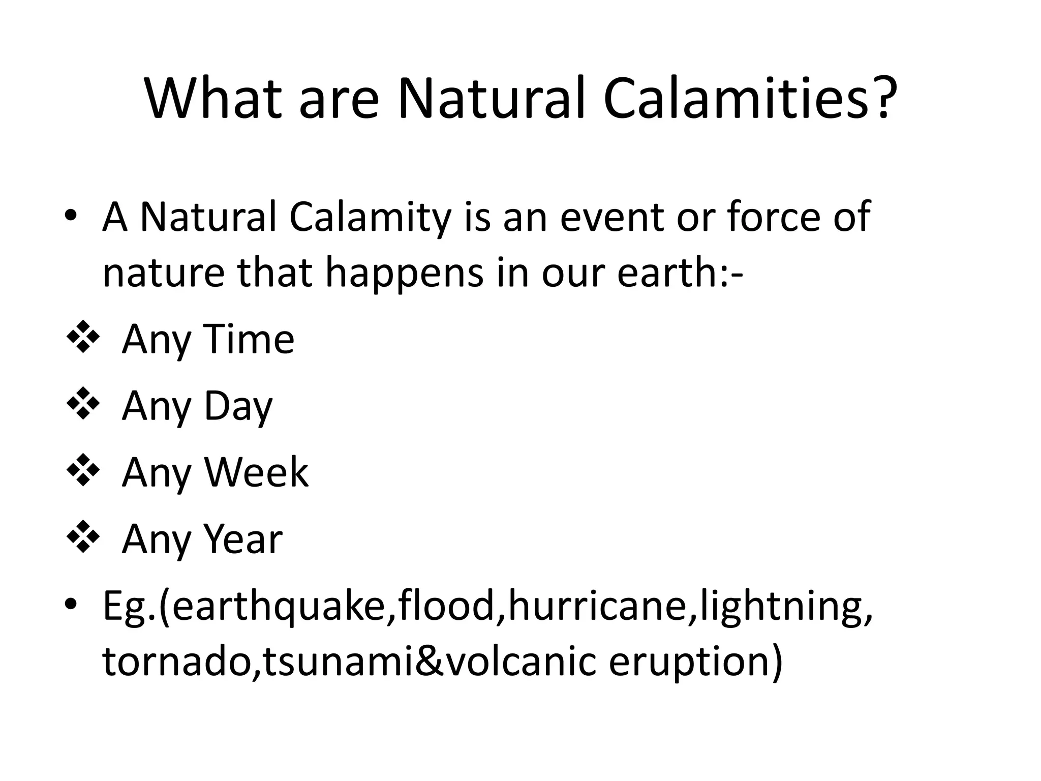 Natural calamities | PPTX