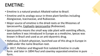 Natural chemistry Structure elucidation of Emetine | PPTX