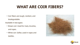 Top Manufacturer of Orthocoir Sheets, Coir Cake & China Coir | PPT