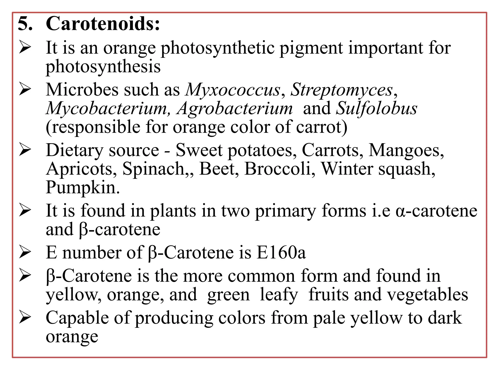 Natural color pigments used in food processing | PPTX