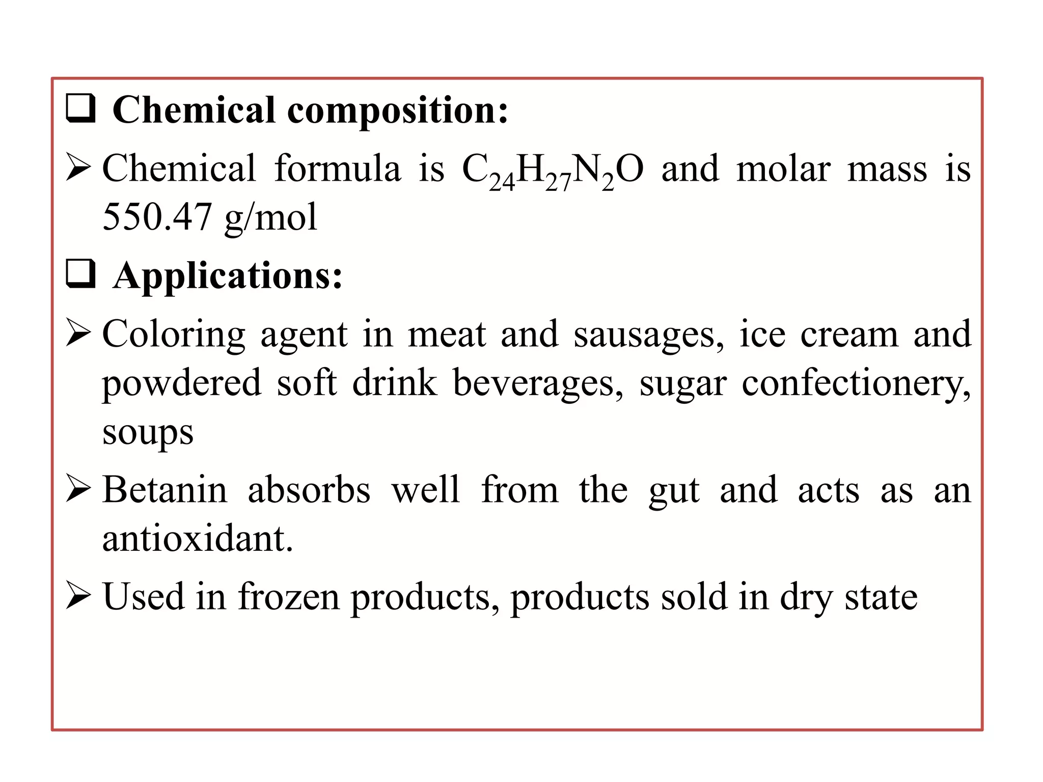 Natural color pigments used in food processing | PPTX