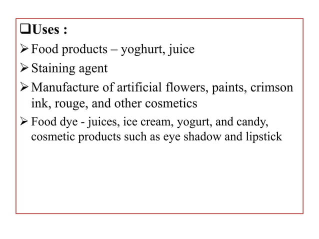 Natural color pigments used in food processing | PPTX | Food & Drink