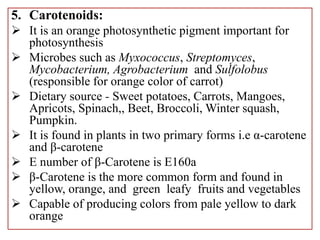 Natural color pigments used in food processing | PPTX
