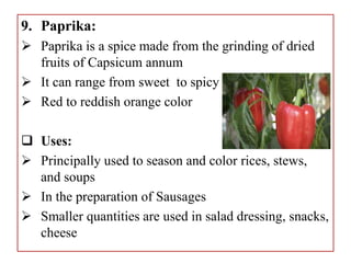 Natural color pigments used in food processing | PPTX