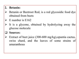 Natural color pigments used in food processing | PPTX