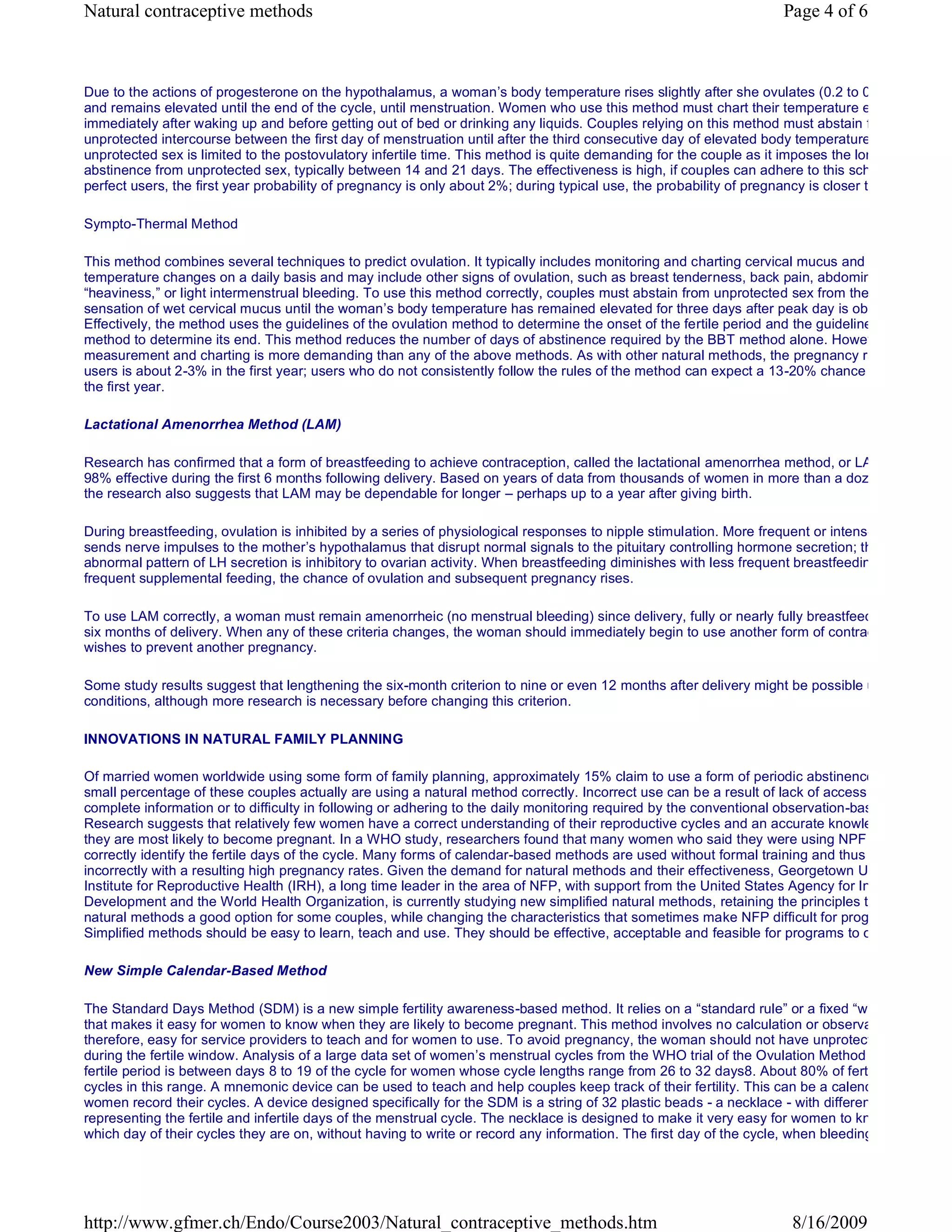 Natural Contraceptive Method | PDF